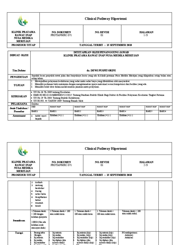Clinical Pathway HT | PDF