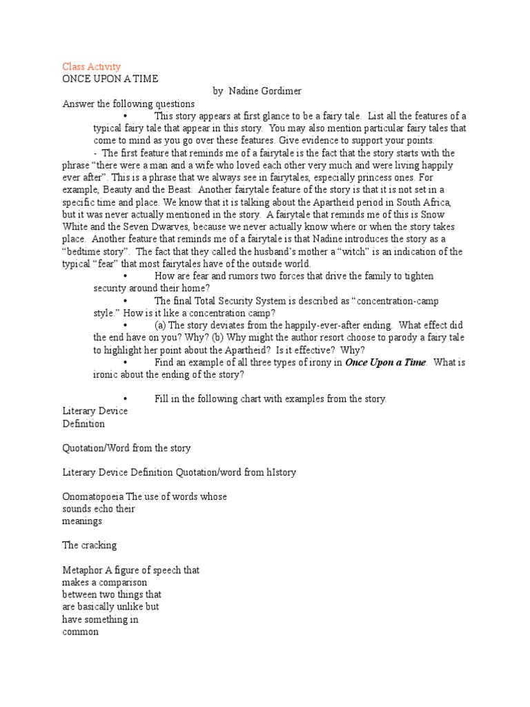 Analyzing "Once Upon a Time" | PDF | Fairy Tales | Irony