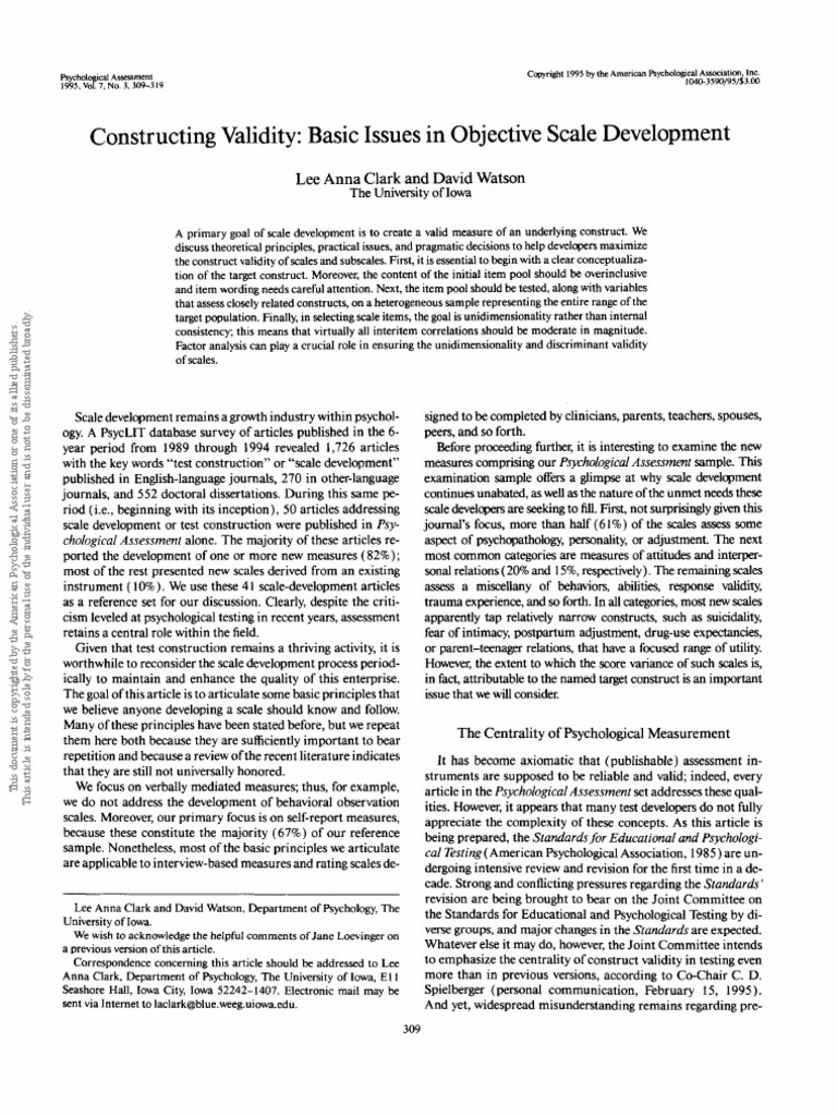 Construct Validity | PDF | Validity (Statistics) | Psychological Evaluation