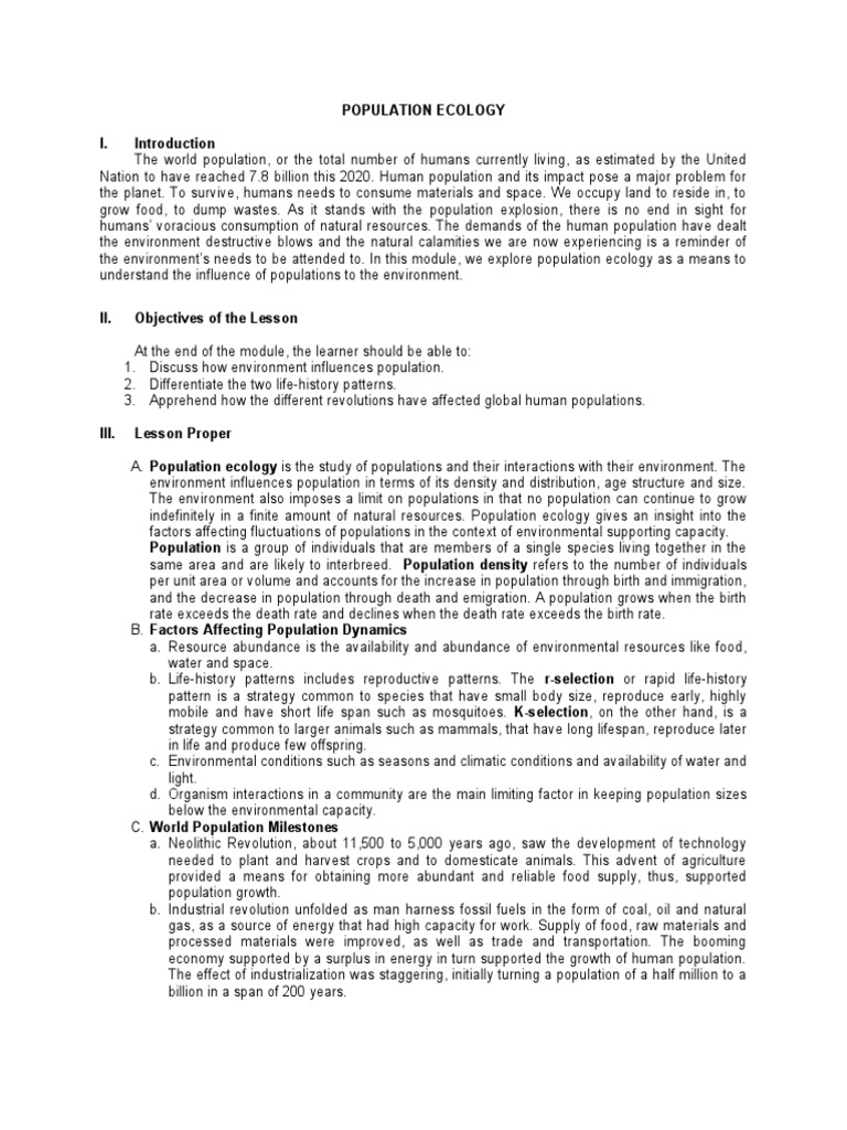 Population Ecology | PDF | Ecology | World Population