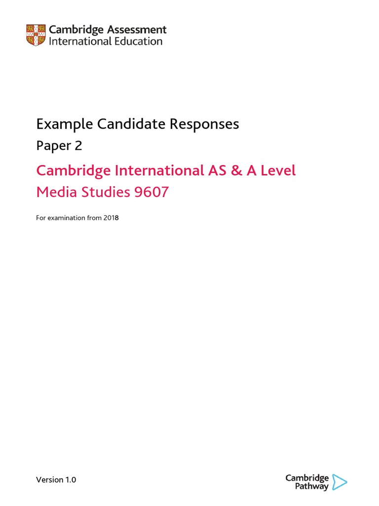 9607 Example Candidate Responses Paper 2 For Examination From 2018 | PDF