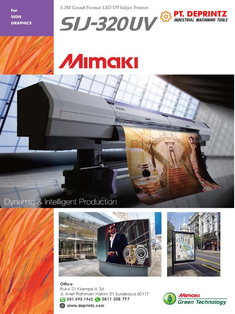Brosur Mesin Printer UV LED Roll To Roll Mimaki SIJ-320UV PT DEPRINTZ | PDF