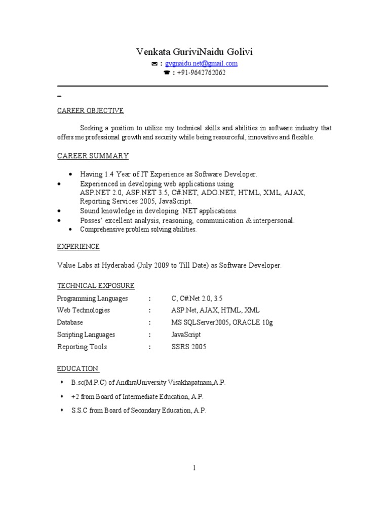 Naidu Experiance Resume | PDF | Web Service | World Wide Web