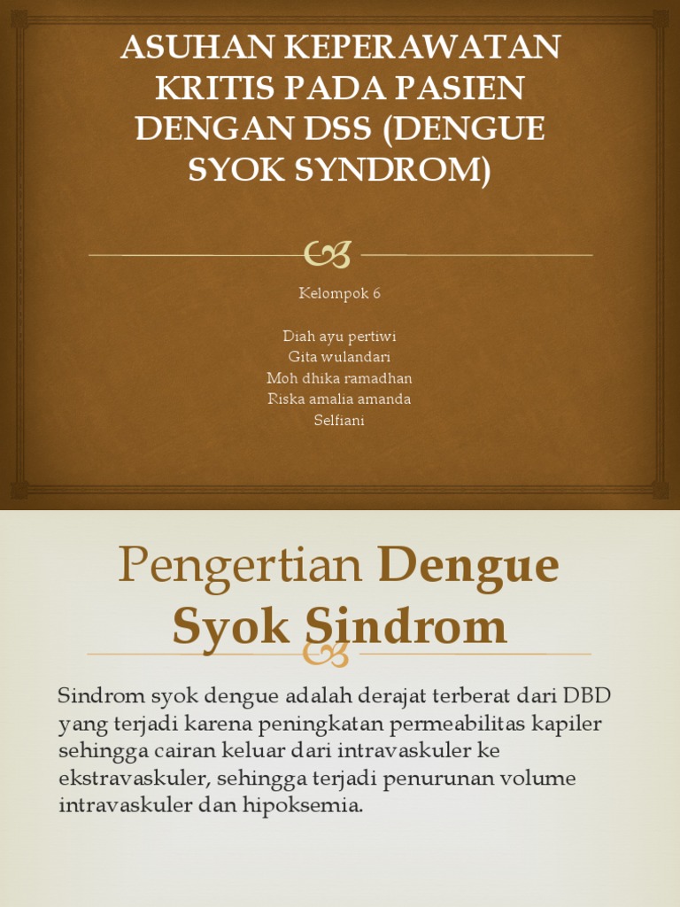 Asuhan Keperawatan Kritis Pada Pasien Dengan Dss (Dengue Syok Syndrom ...