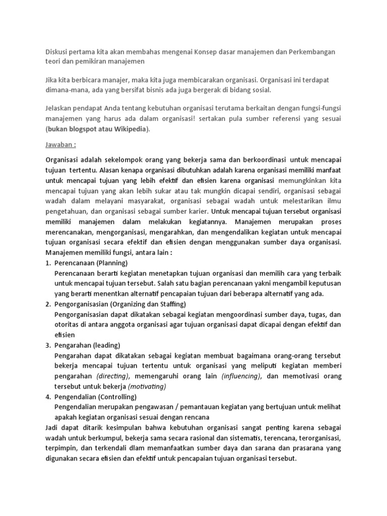 Diskusi Sesi 1 Manajemen | PDF | Karier & Perkembangan | Pengembangan Diri