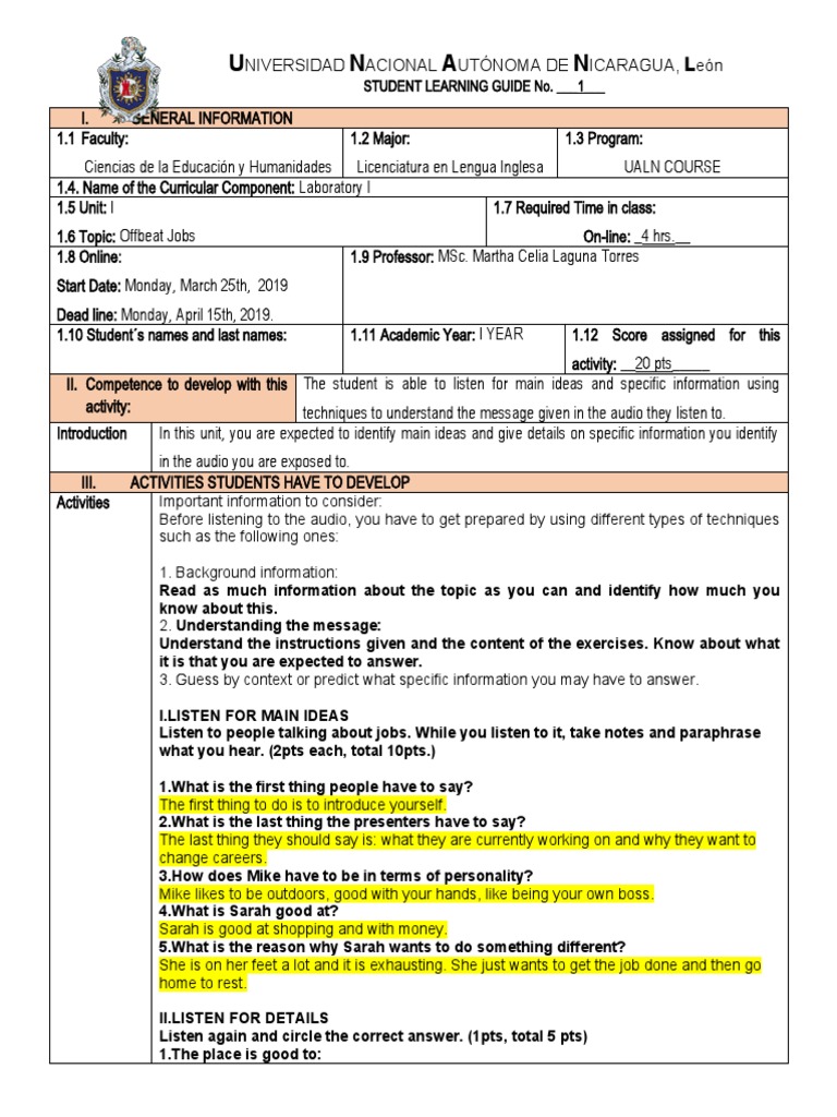 Offbeat Jobs Student Guide | PDF | Teaching | Pedagogy