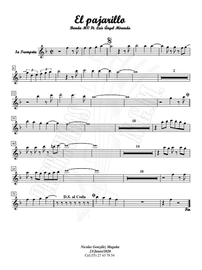 El Pajarillo - Banda MV FT Luis Angel Miranda | PDF | Deportes
