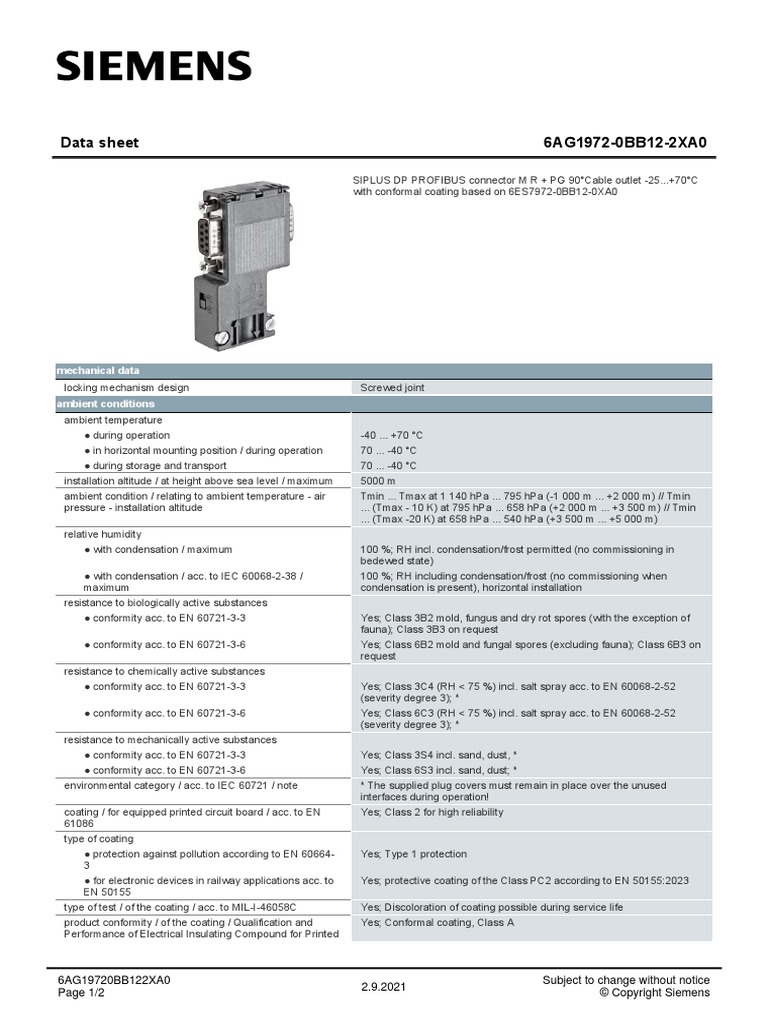 6AG19720BB122XA0 Datasheet en | PDF | Electrical Connector | Nature