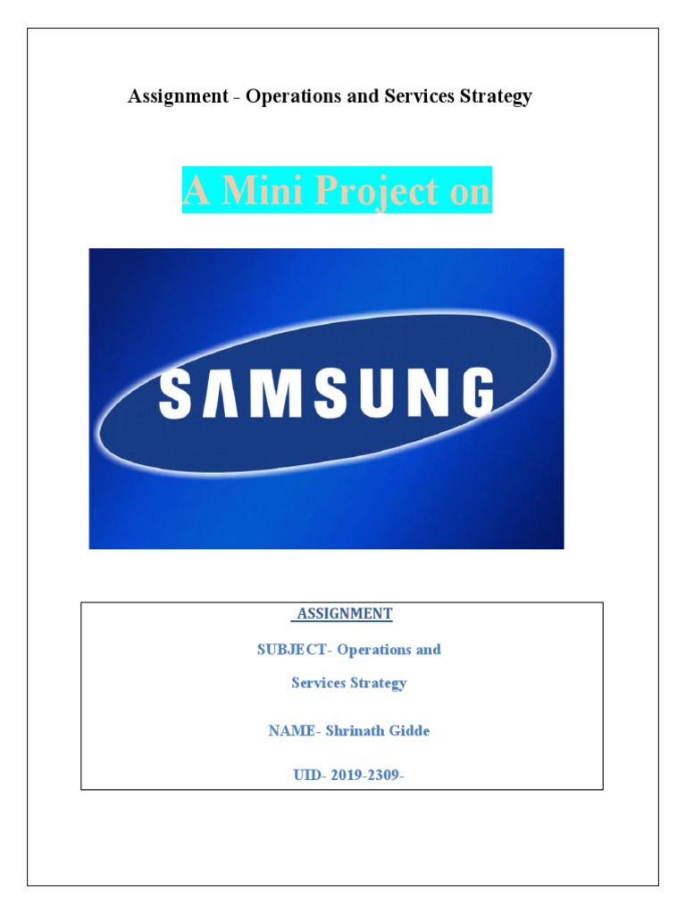 Samsung's Operations and Strategy Overview | PDF | Samsung Electronics ...