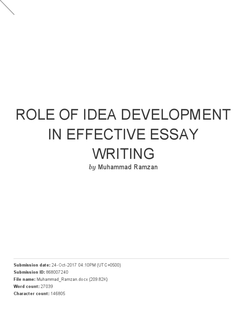 Role of Idea Development in Effective Essay Writing | PDF | Cognition