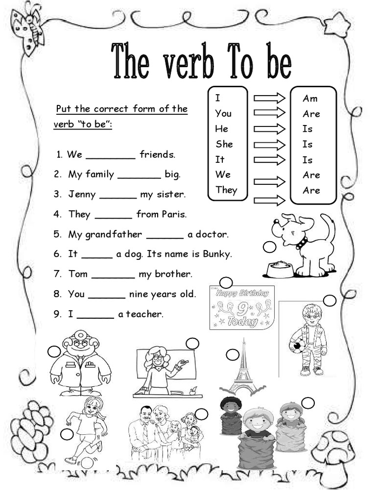 Verb "To Be" Exercise Worksheet | PDF