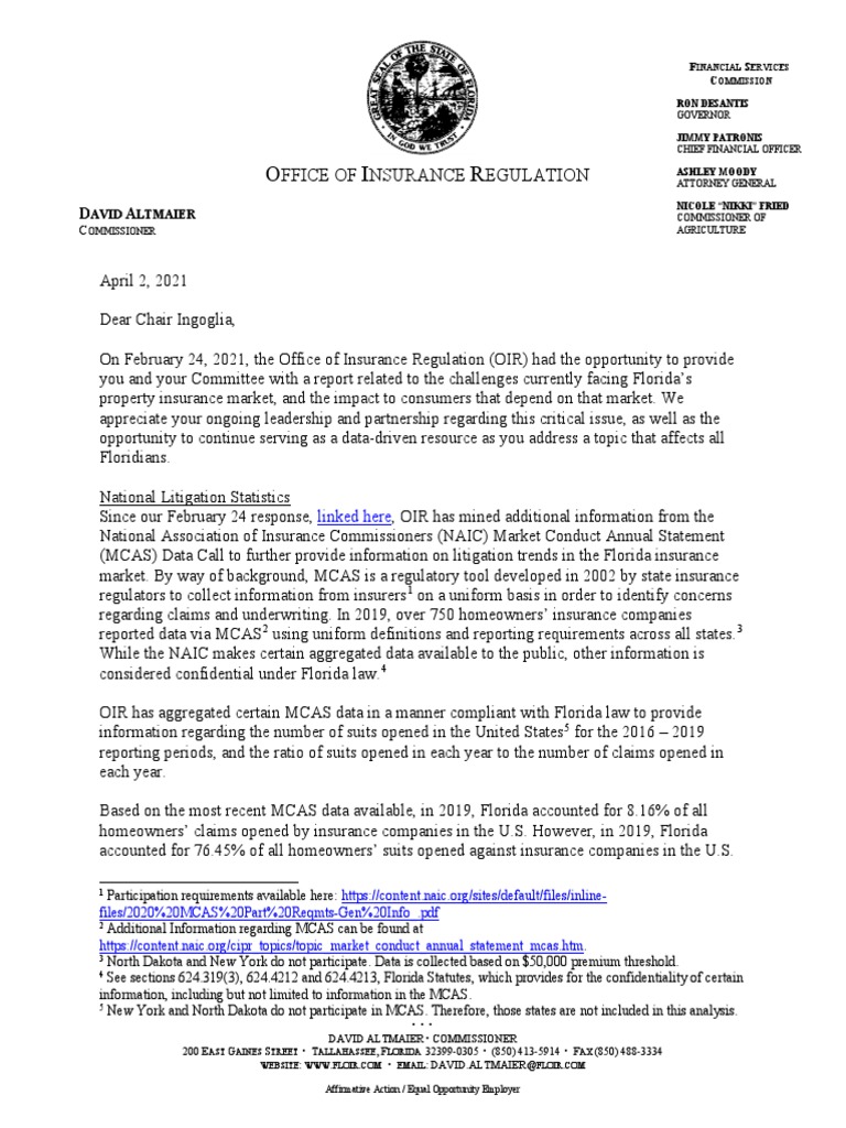 OIR Letter | PDF | Attorney's Fee | Lawsuit