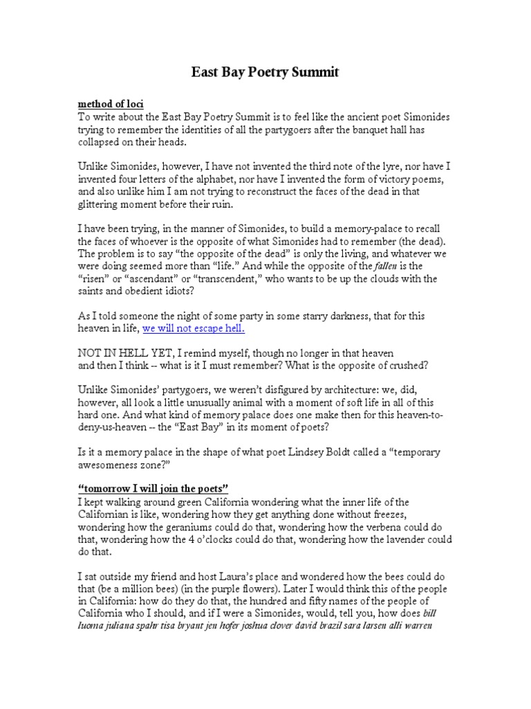 East Bay Poetry Summit - Anne Boyer | PDF | Poetry