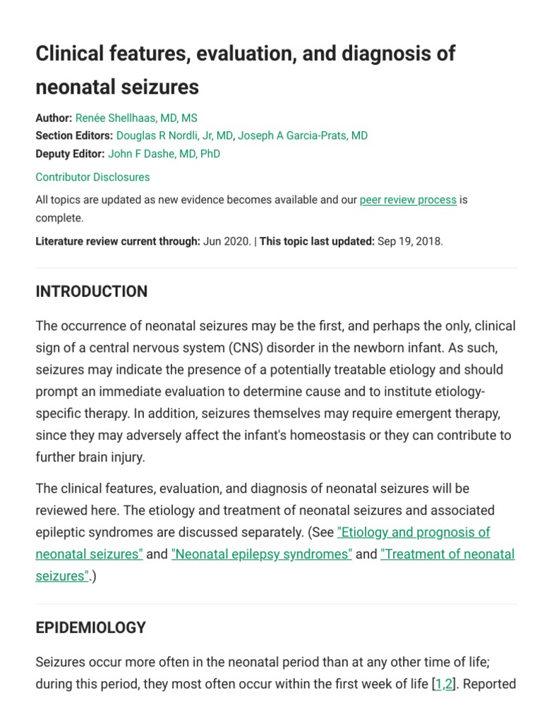 Neonatal Seizures | PDF | Epilepsy | Electroencephalography
