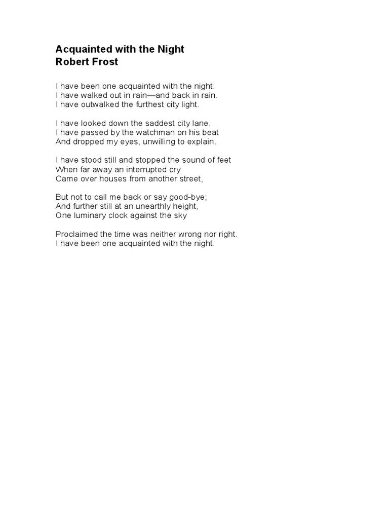 Acquainted With The Night | PDF