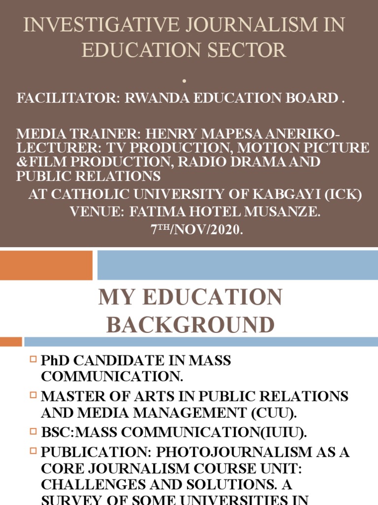 Investigative Journalism in Education | PDF | Journalism | News