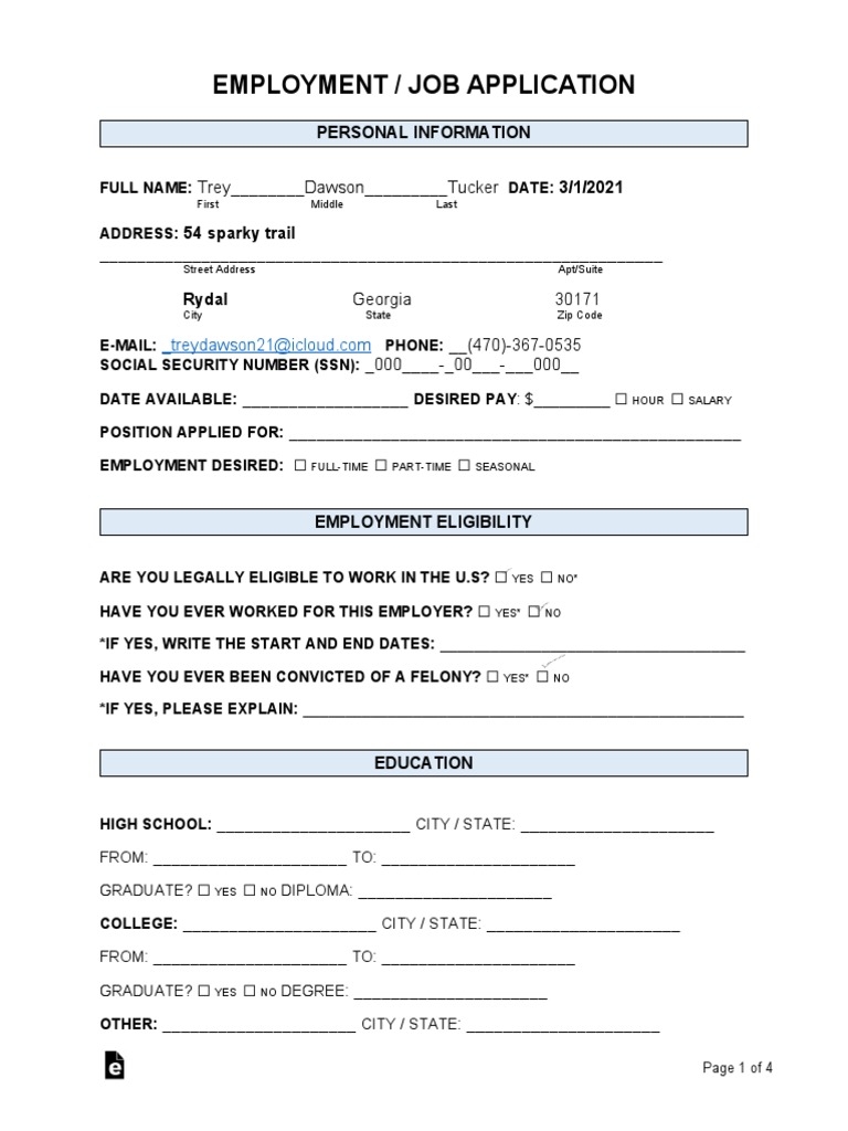 Job Application | PDF | Military Discharge | Social Security Number