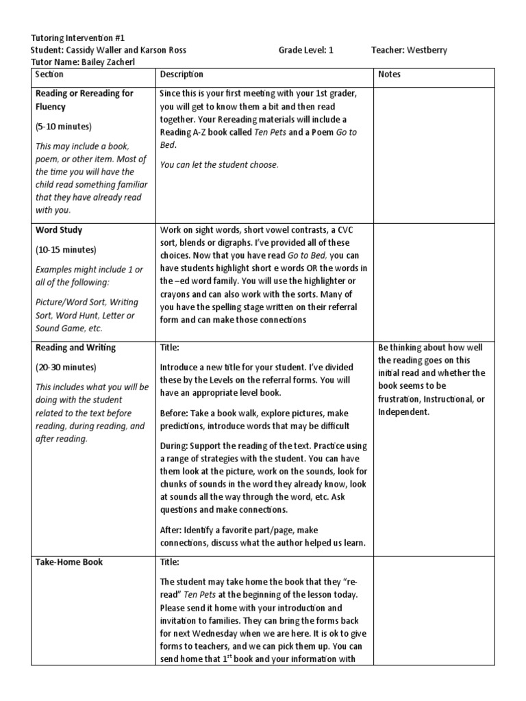All 4 Interventions | PDF | Lesson Plan | Word