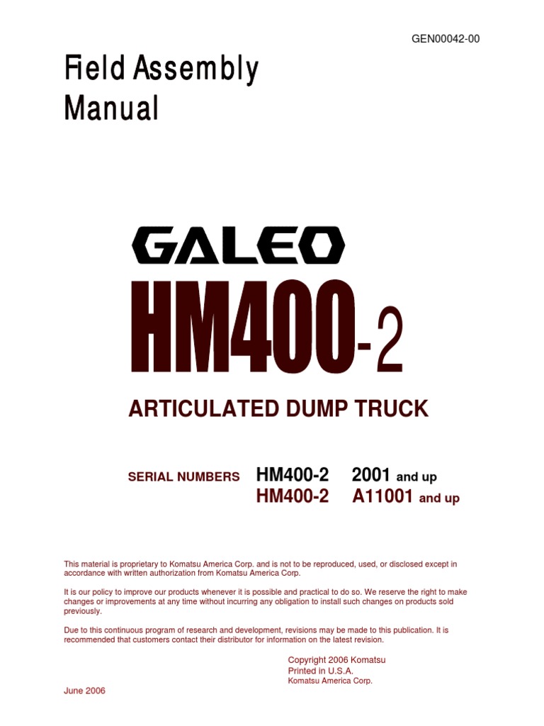 HM 400-2 Operation Manual | PDF | Valve | Vehicle Technology