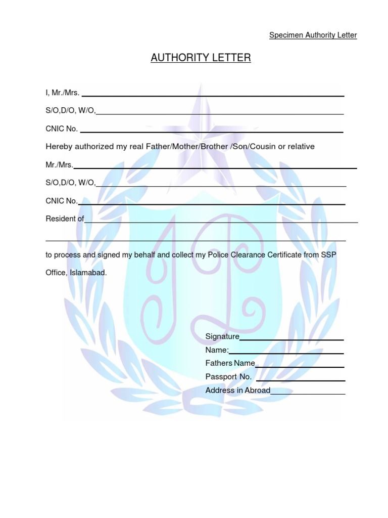 Authority Letter | PDF