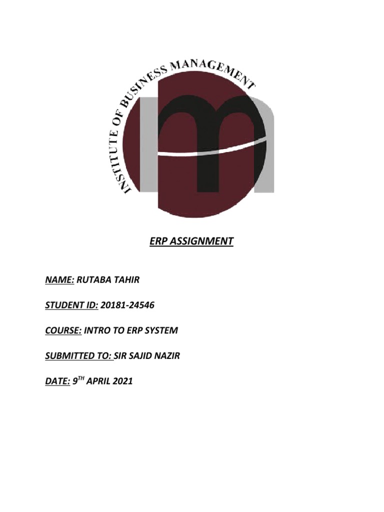 Erp Assignment | PDF | Enterprise Resource Planning | Inventory