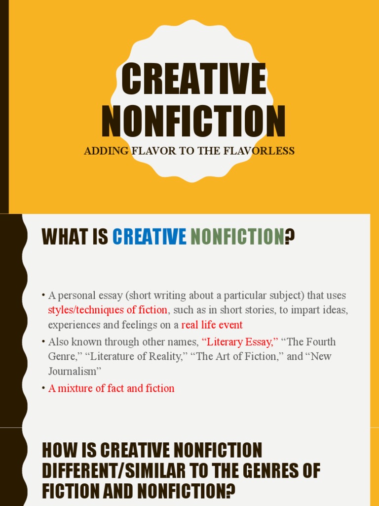 Exploring Creative Nonfiction Techniques | PDF | Creative Nonfiction ...