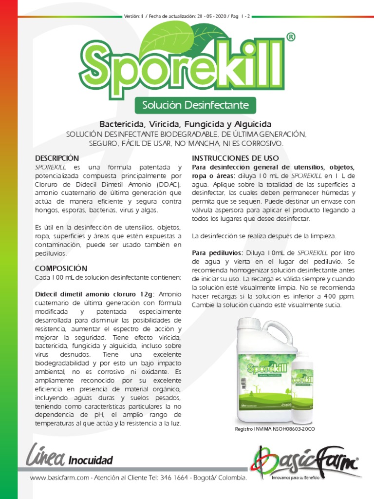 Ficha Técnica Sporekill | PDF | Agua | Entorno natural