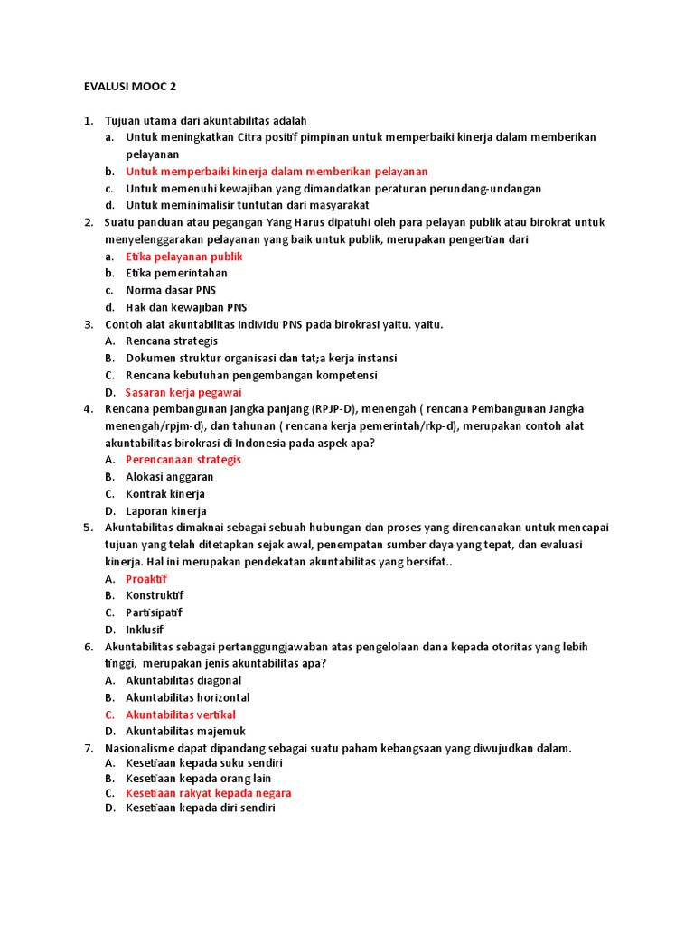 Latihan Evaluasi Akademik MOOC 2 | PDF | Ilmu Sosial