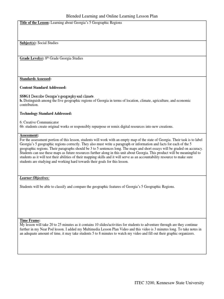 Blended Learning and Online Learning Lesson Plan | Download Free PDF ...