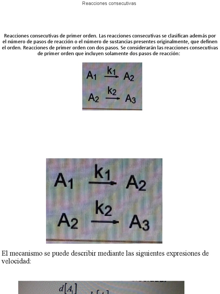Reacciones Consecutivas | PDF