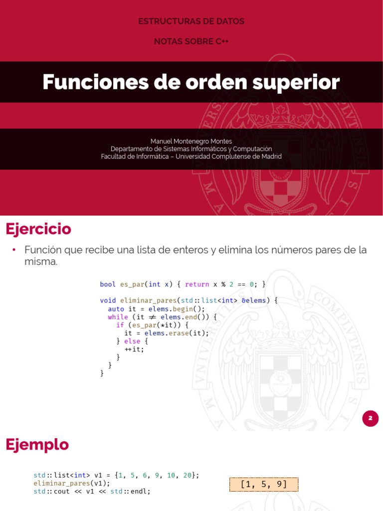 Funciones de Orden Superior | PDF | C ++ | Modelos de computación