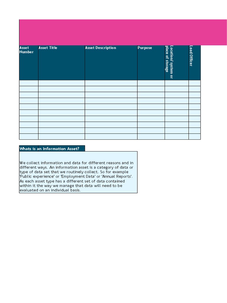 Information Asset Register Template - 0 | Download Free PDF ...