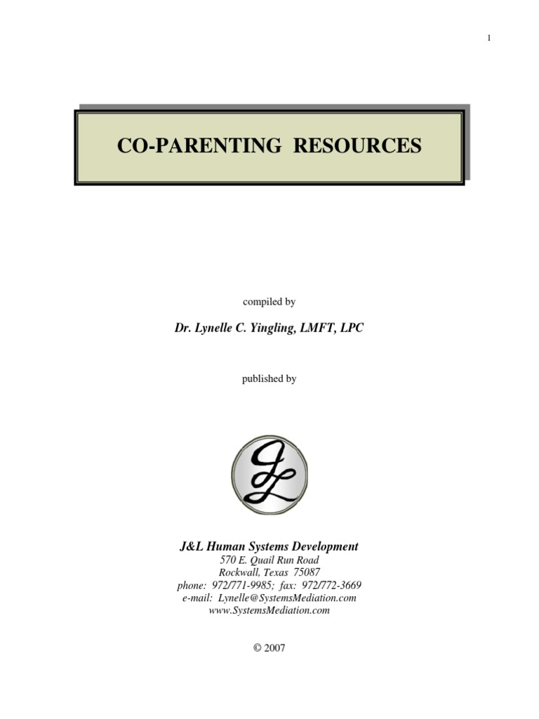 Co Parenting Resources | PDF | Child Custody | Contact (Law)