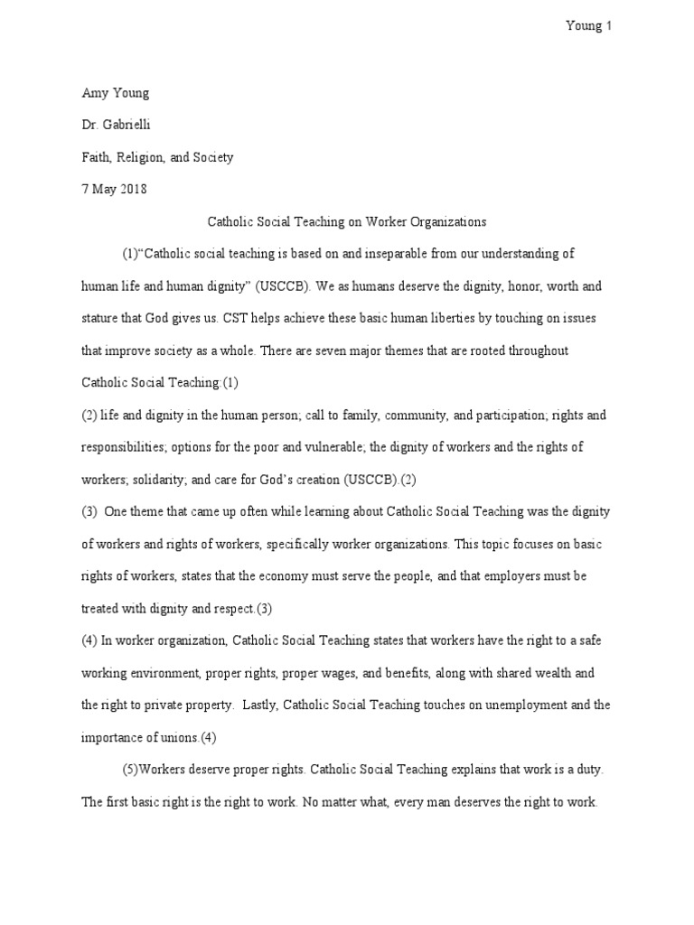Catholic Social Teaching Paper | PDF | Catholic Social Teaching ...