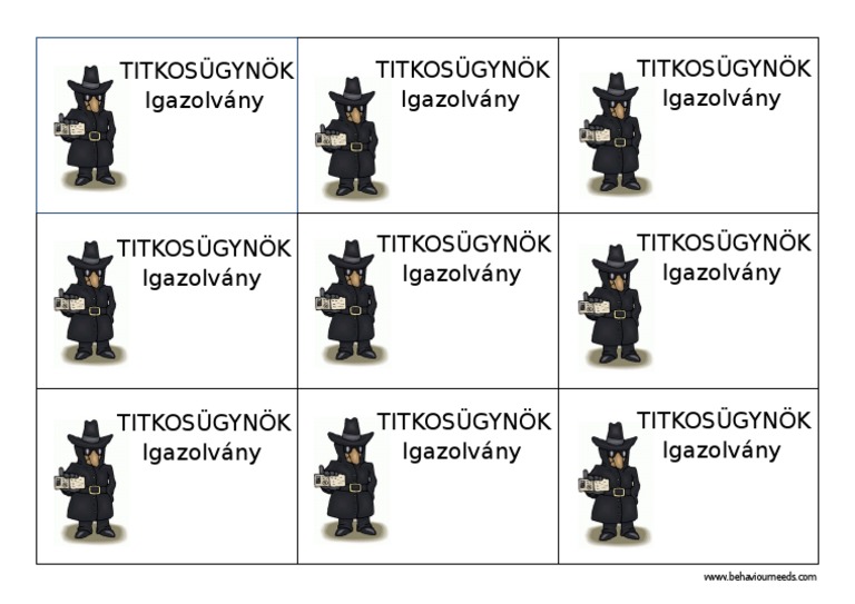 Secret Agent Cards | PDF