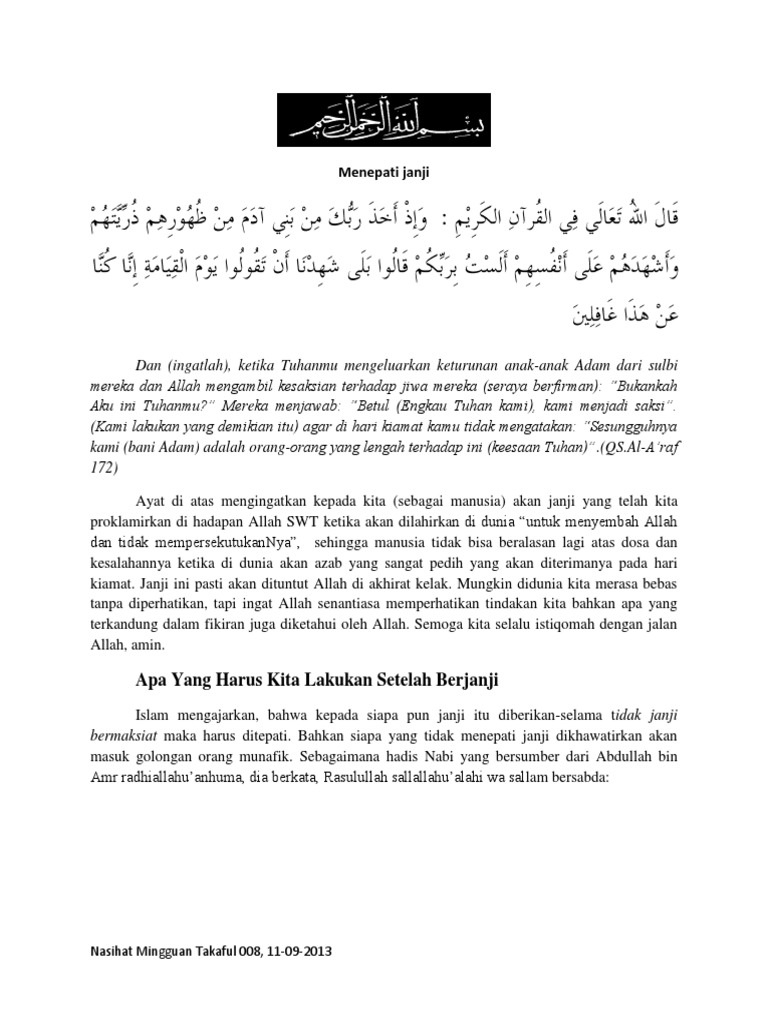 008 Menepati Janji | PDF