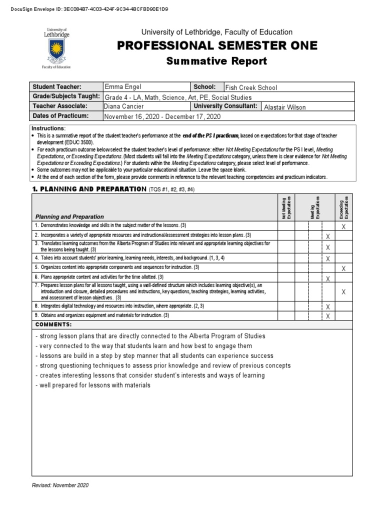 ps1 Evaluation Completed | PDF | Educational Assessment | Teachers