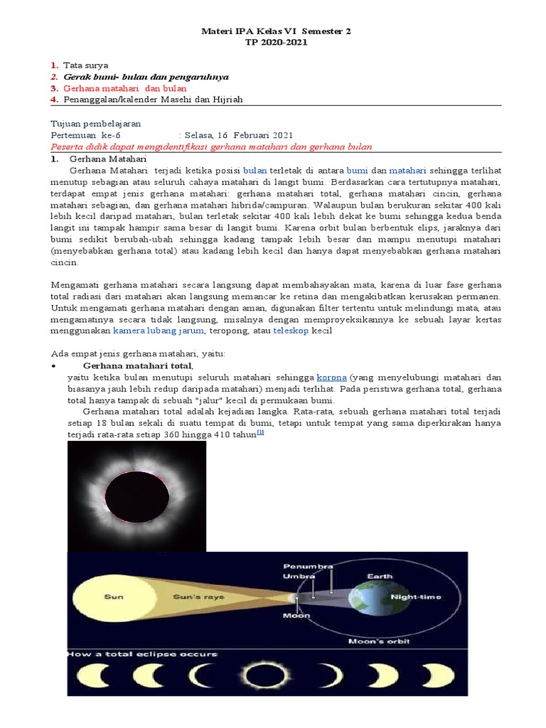 Materi Gerhana (Pertemuan 6) | PDF