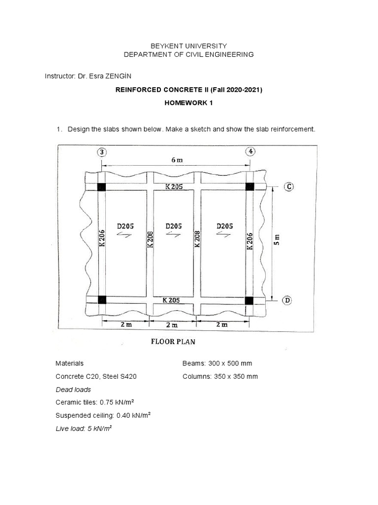 One Way Slab Hw1 | PDF | Art | Science & Mathematics