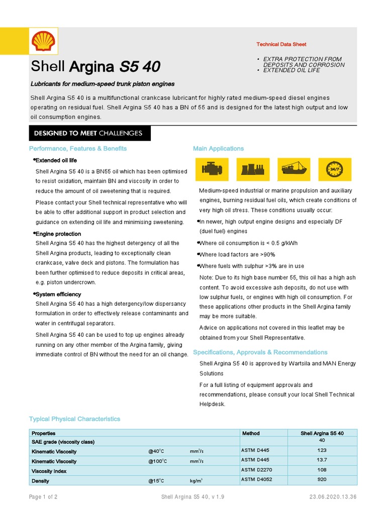 Argina s5 40 Tds | PDF | Motor Oil | Lubricant