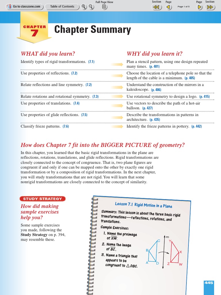Chapter 7: Geometry Transformations Review | PDF | Euclidean Geometry ...