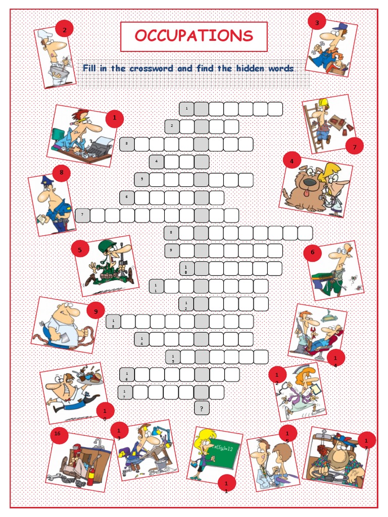Occupations Crossword Puzzle | PDF | Puzzles | Word Puzzles