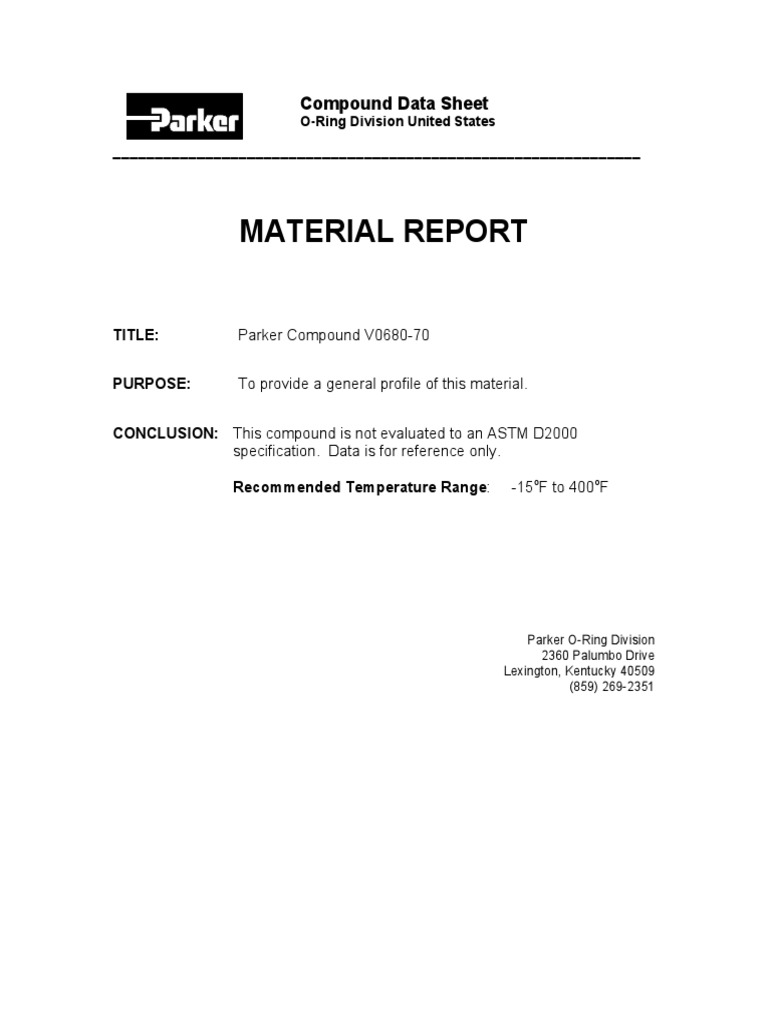 Material Report: Compound Data Sheet | PDF
