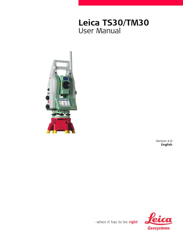 Leica TS30 TM30 User Manual | PDF | Laser | Computing And Information Technology