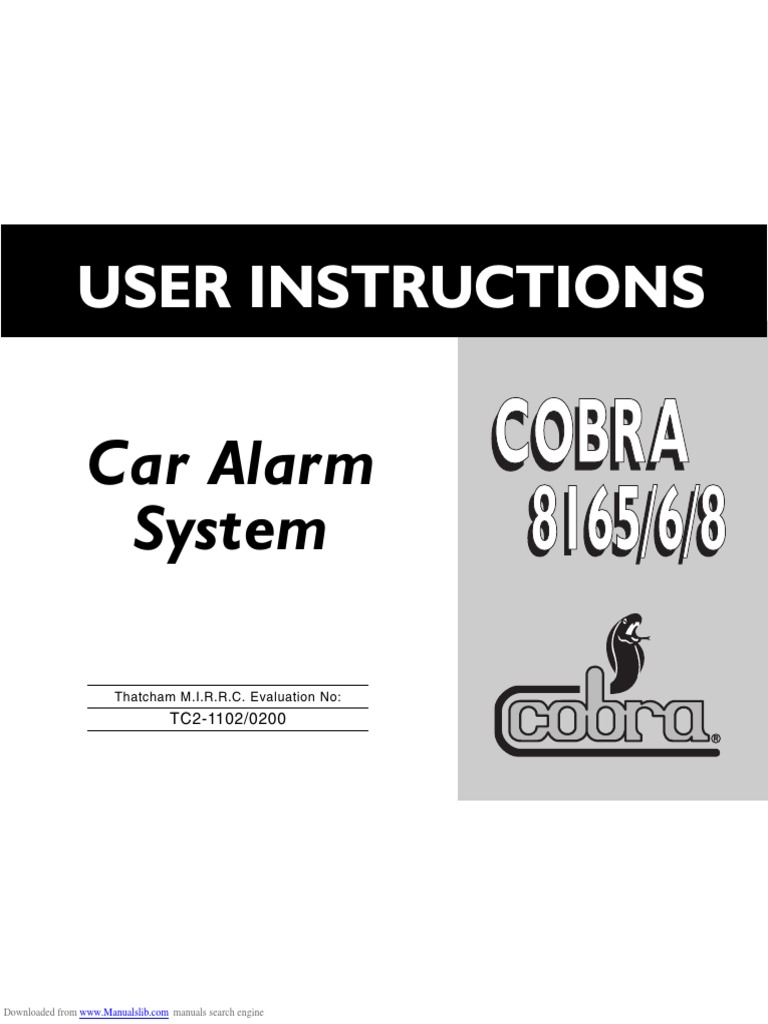 User Instructions: Car Alarm System | PDF | Security Alarm ...