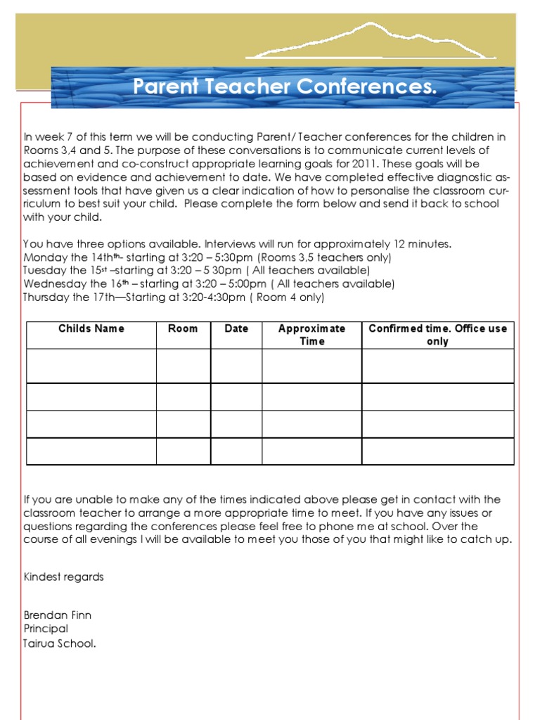 Parent Conference Sheet | PDF