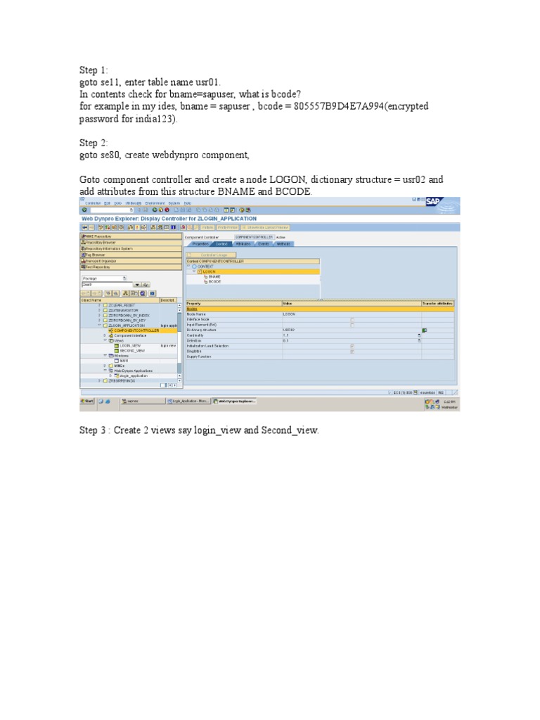 Login Application in Abap Webdynpro | PDF | Login | Password