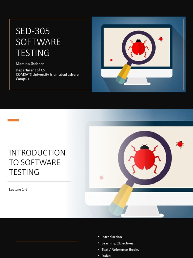 Software Testing Lecture 1 To 8 Merged Pdf Software Bug Software Testing