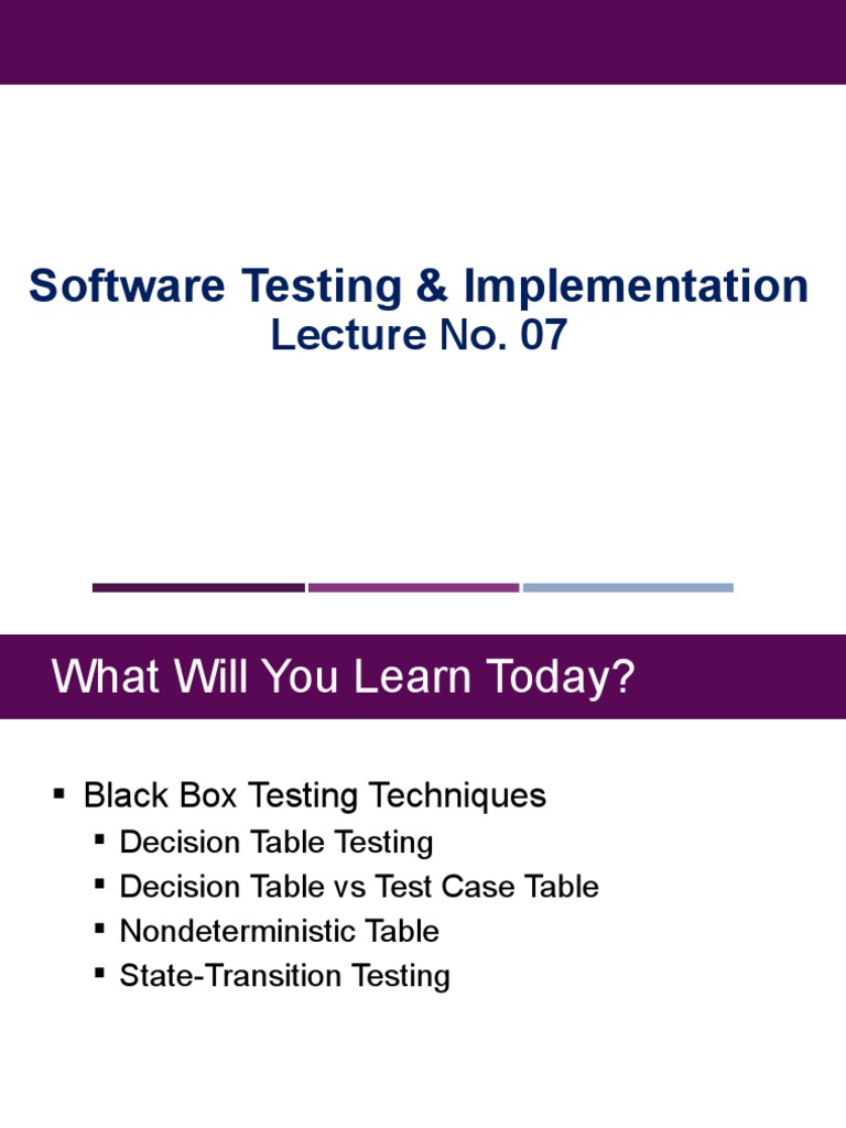 Tesitng Lecture 07 - Black Box Testing (Autosaved) | PDF | Software ...