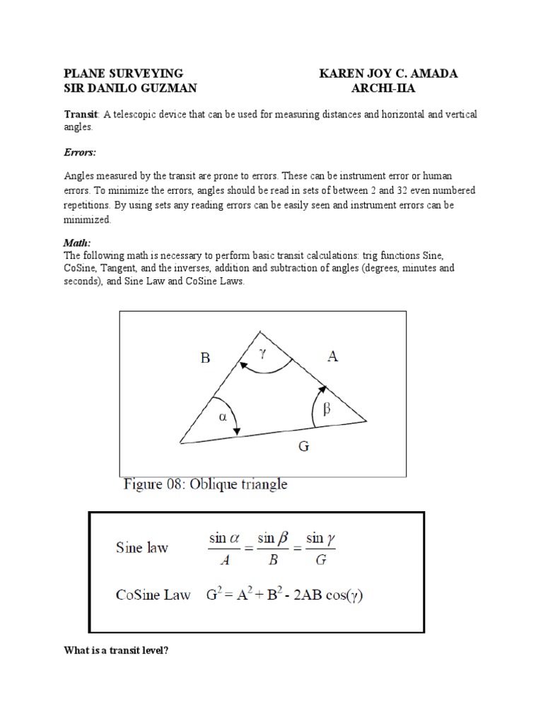 What Is A Transit Level | PDF | Surveying | Trigonometric Functions